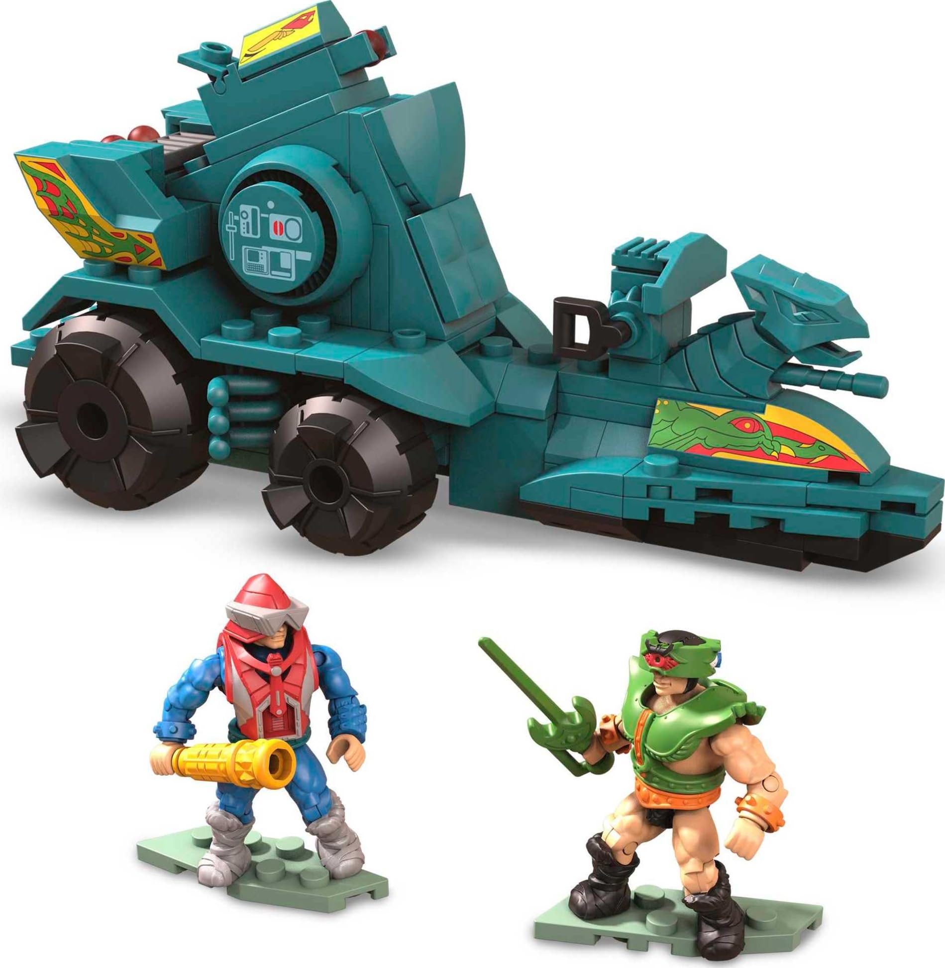 MEGA Masters of the Universe Battle Ram and Sky Sled Attack Vehicle Construction Set, Building Toys for Boys