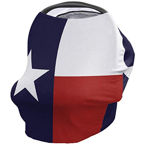 Nursing Covers for Breastfeeding All-in-1 Stretchy Breathable Carseat Canopy Western Decor Nursing Cover Up for Girls, Boys 26x27.6 inches Texas State Lone Star State Flag