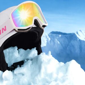 EXP VISION Ski/Snowboard Goggles for Men Women, OTG Snow Goggles Anti Fog UV Protection