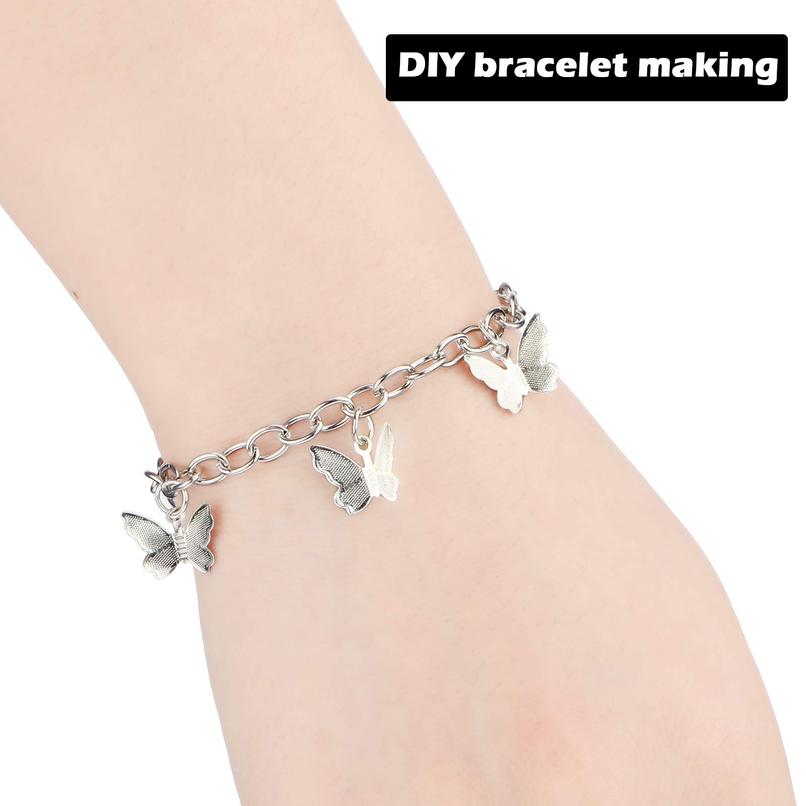 24 Pieces Bracelet Chains with OT Toggle Clasp Alloy Bracelet Link Chains DIY Jewelry Making Bracelets Chains for Women DIY Jewelry Crafts Supplies (Silver)