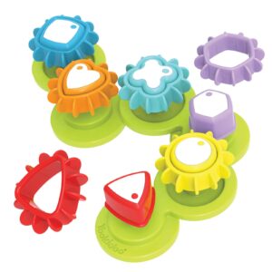 yookidoo shape ‘n’ spin gear sorter. a developmental activity toy for kids ages 1-3. toddlers sortering game with multiple colors and shapes, that also spins. (closed box)