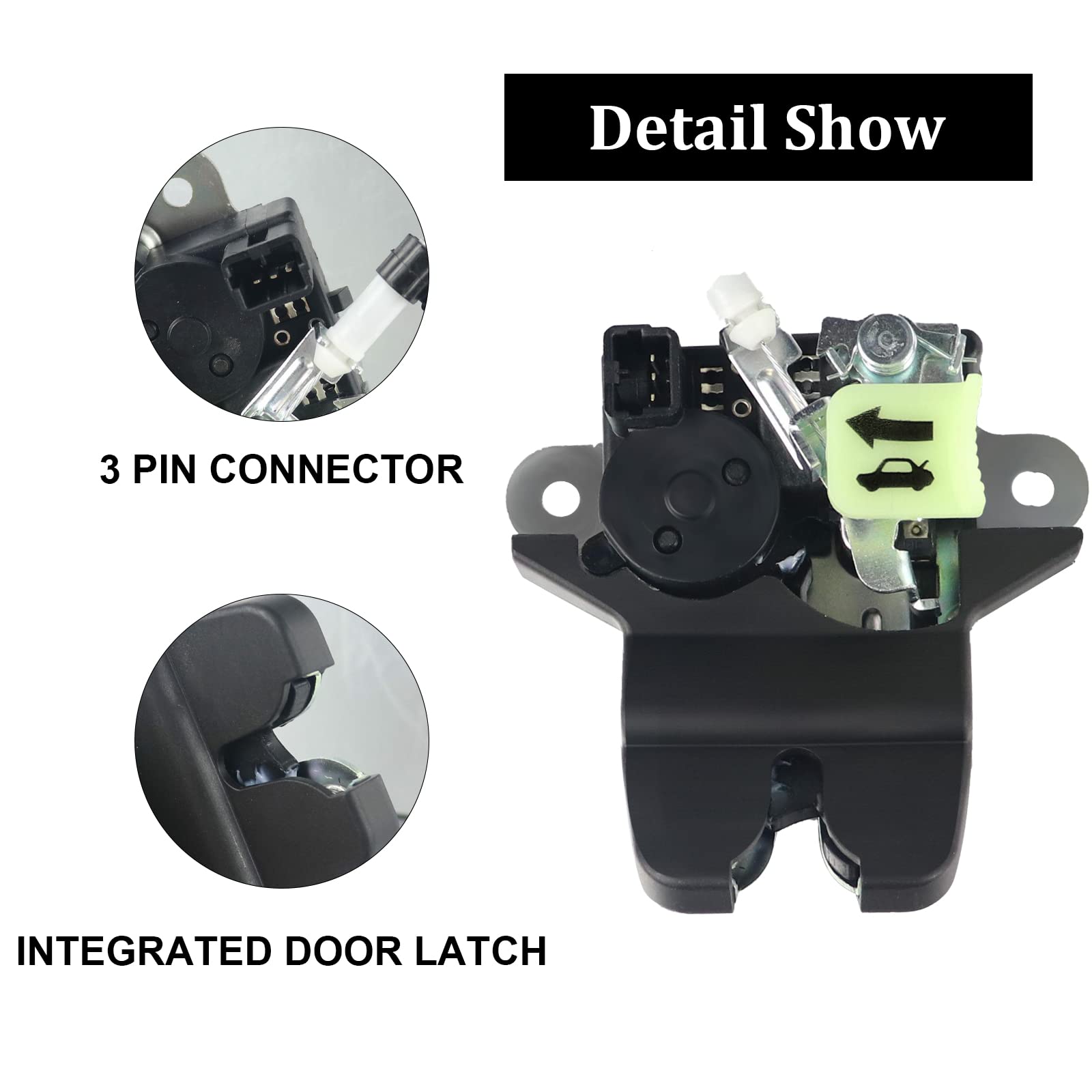 81230-D4000 Tailgate Latch Lock Actuator Motor Tail Gate Trunk Latch Fits for 2016 2017 2018 2019 2020 Kia Optima Engine Replaces 81230D4000 - Rear Trunk Lid Latch Lock Assembly by Sikawai