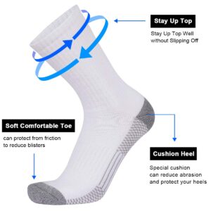 COOVAN 12 Pack Crew Socks for Men Half Cushion Moisture Wicking Athletic Socks