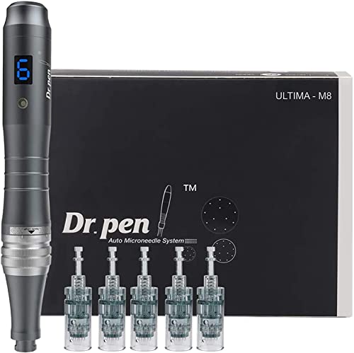 Dr.Pen Ultima M8 Microneedling Pen Professional, Wireless Micro Needling Derma Auto Pen Kit for Face and Body, Gifts for Men Women, w/5pcs 16 Pin Cartridges 0.25mm