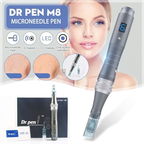 Dr.Pen Ultima M8 Microneedling Pen Professional, Wireless Micro Needling Derma Auto Pen Kit for Face and Body, Gifts for Men Women, w/5pcs 16 Pin Cartridges 0.25mm