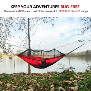 Sunyear Camping Hammock with Net & Sunyear Hammock Rain Fly Tent Tarp Provides Effective Protection Against Rain