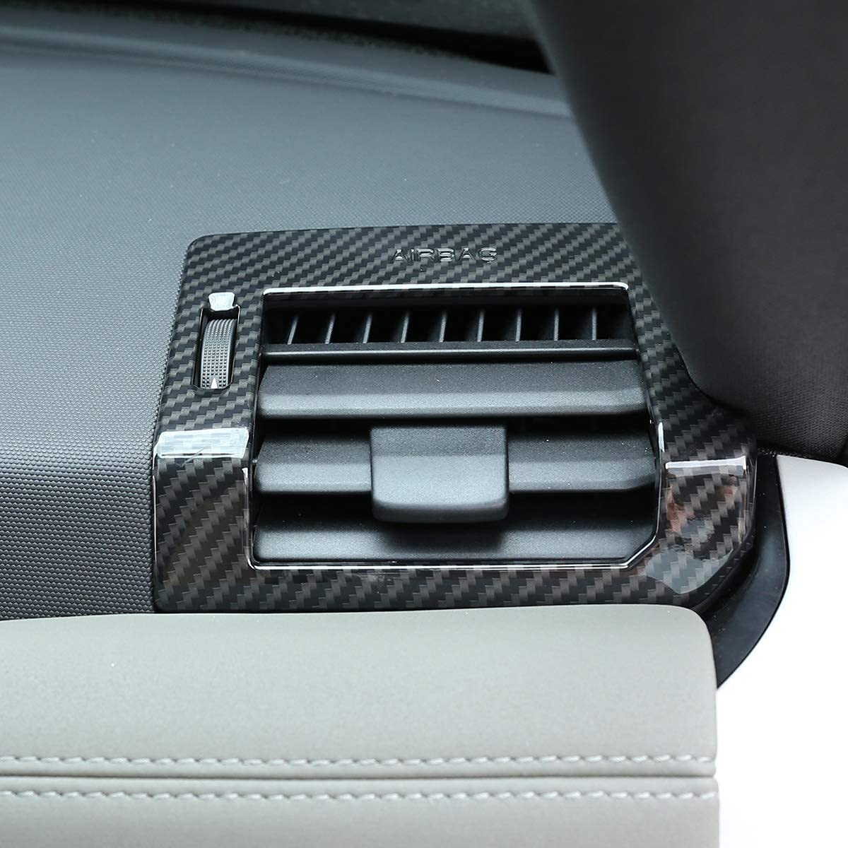 Akumerly CHEYA ABS Plastic Car Dashboard Side Air Conditioning Outlet Vent Frame Cover Trim for Land Rover Defender D240 SE 2020 (Carbon Fiber Style)