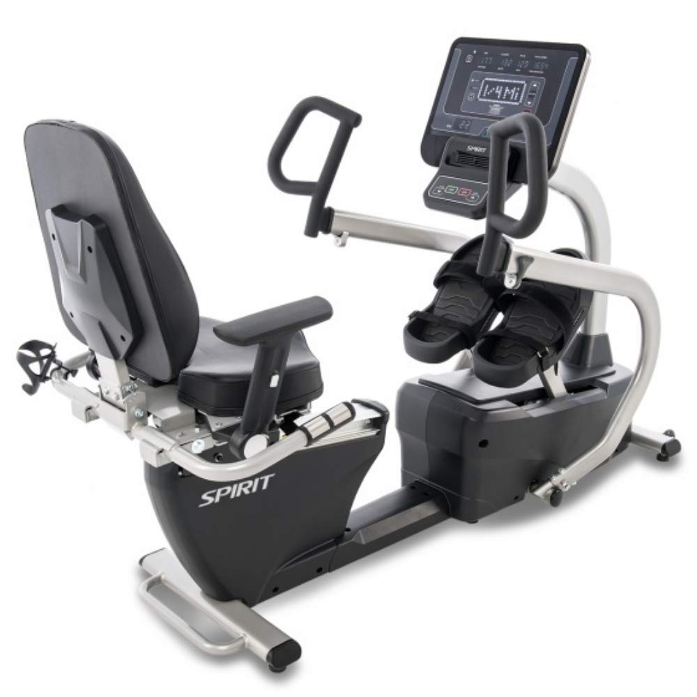 Spirit Fitness CRS800S 'Step Thru' Recumbent Stepper w/Swivel Seat, Heart Rate & Padded Armrests