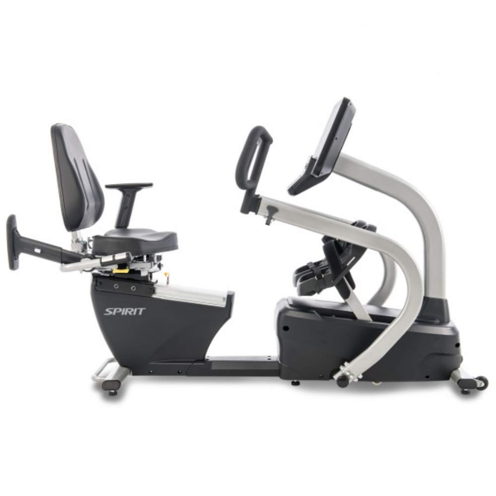 Spirit Fitness CRS800S 'Step Thru' Recumbent Stepper w/Swivel Seat, Heart Rate & Padded Armrests