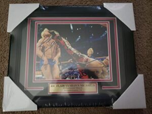 wwe wwf shawn michaels hbk ric flair 11x14 matted with namplate photo autograph framed