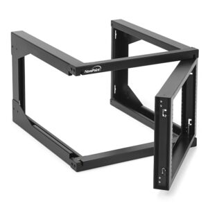 NavePoint 6U Server Rack with Swing Gate - 6U Wall Mount Rack for 19 Inch IT Equipment Open Frame Rack – Network Rack Wall Mount for AV & Server Equipment 24” Deep 6U Rack, Black