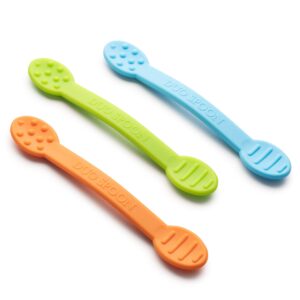 special supplies duo spoon oral motor therapy tools, 3 pack, textured stimulation and sensory input treatment for babies, toddlers or kids, bpa free silicone with flexible, easy handle