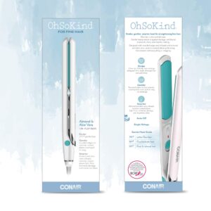 OhSoKind For Fine Hair Flat Iron; 1-inch Almond & Aloe Vera Flat Iron