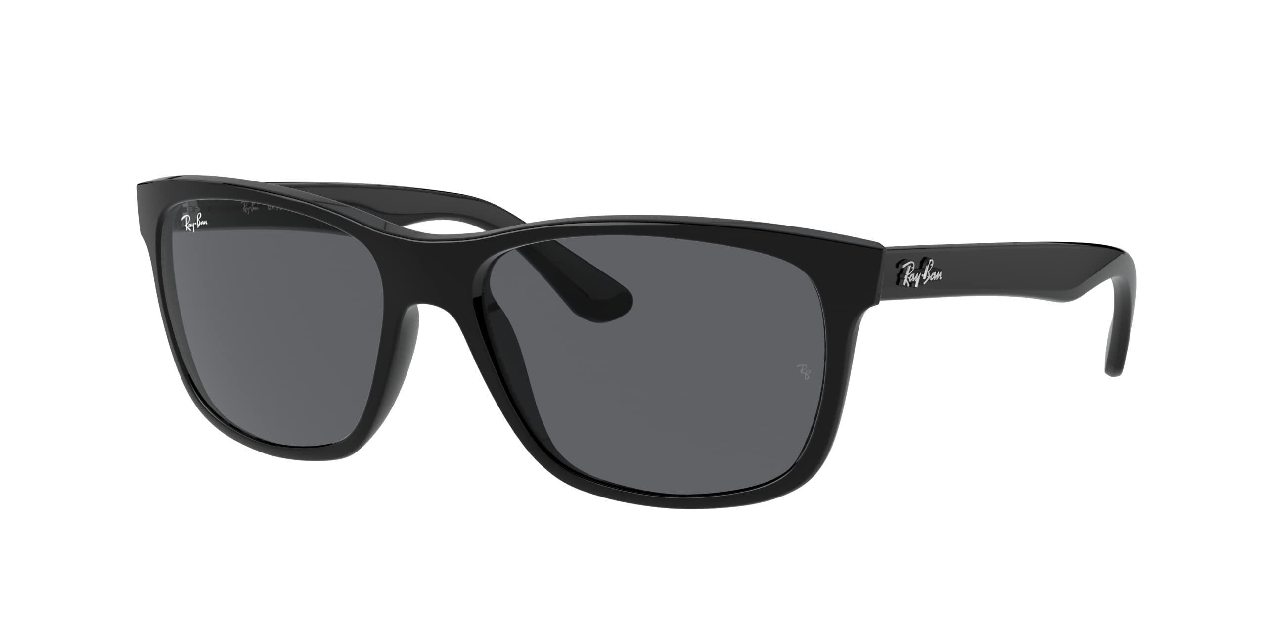 Ray-Ban Men's RB4181 Square Sunglasses, Black/Dark Grey, 57 mm