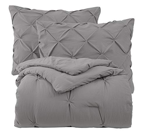 Cozie Mari Ultra Soft Stone Washed Comforter Set, Grey, King