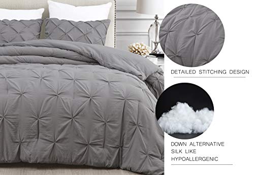 Cozie Mari Ultra Soft Stone Washed Comforter Set, Grey, King