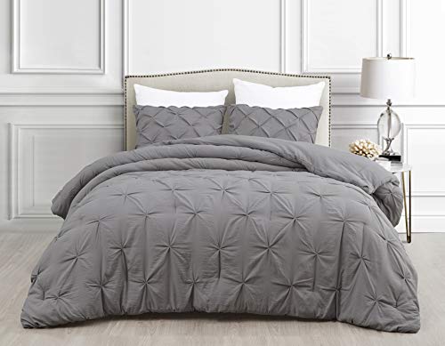 Cozie Mari Ultra Soft Stone Washed Comforter Set, Grey, King