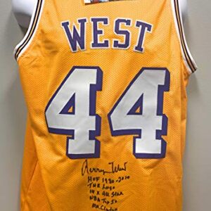 Jerry West Los Angeles Lakers Signed Autograph Rare Multi INSCRIBED Custom Jersey JSA Certified