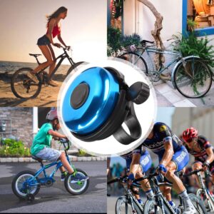 Musment Bicycle Bells, Classic Bicycle Bells, Aluminum Alloy Bicycle Bells, Bicycle Bells with Loud and Clear Sound for Adults and Children (Blue), 0.83inch-0.86inch