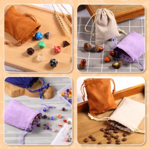 16 Pieces Mini Dice Bags Velvet Drawstring Bag 4.1 x 3.3 Inch Dice Drawstring Pouches Velour Storage Pouches for Dice, Jewelry, 8 Colors