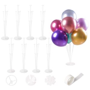 Easeen 8 Sets Balloon Stand Kit, Table Balloon Stand Holder, Reusable Centerpiece with Base for Birthday Decorations, Party, Wedding and Graduation Decorations