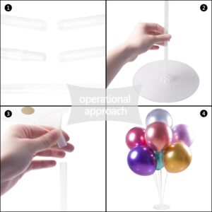 Easeen 8 Sets Balloon Stand Kit, Table Balloon Stand Holder, Reusable Centerpiece with Base for Birthday Decorations, Party, Wedding and Graduation Decorations