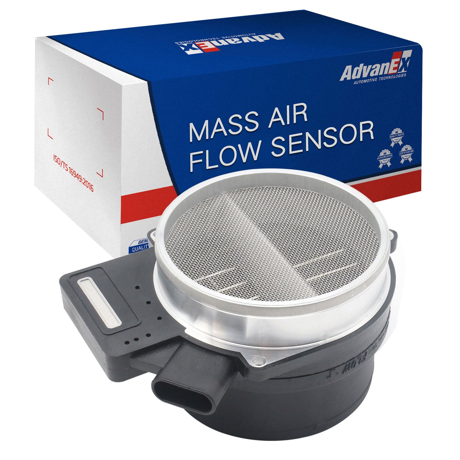 AdvanEX Mass Air Flow Sensor MAF Compatible with Chevrolet Silverado Suburban Escalade Tahoe Yukon 99-07 /Cadillac Rainier Deville Eldorado 00-05 /Pontiac 05-06 Replaces OE 213 4160 25318411 86-8411