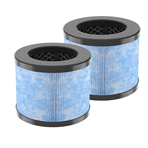 Flintar True HEPA Filter Replacement, Compatible with Okaysou AirMic4S and Miko C102 IBuki Air Purifier, 3-in-1 Pre-filter, H13 Grade True HEPA and Activated Carbon Filter Set, 2-Pack