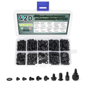 vapker 420pcs computer screw set pc motherboard screws spacers for universal motherboard pc case fan cd-rom hard disk notebook