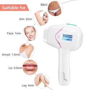 Laser Hair Removal for Women Permanent- Laser Hair Remover for Men- at Home Laser Hair Removal Device- 550,000 Flashes- 2 Flash Modes- White1