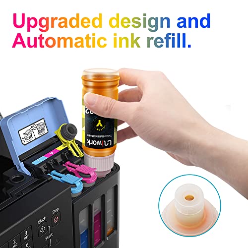 Uniwork Compatible 502 Ink Bottles Replacement for Epson 502 T502 522 Ink Refill Bottles to use with ET-15000 ET-2760 ET-3710 ET-2750 ET-3700 ET-4760 ET-3750 ET-3760 Printers 5 Pack