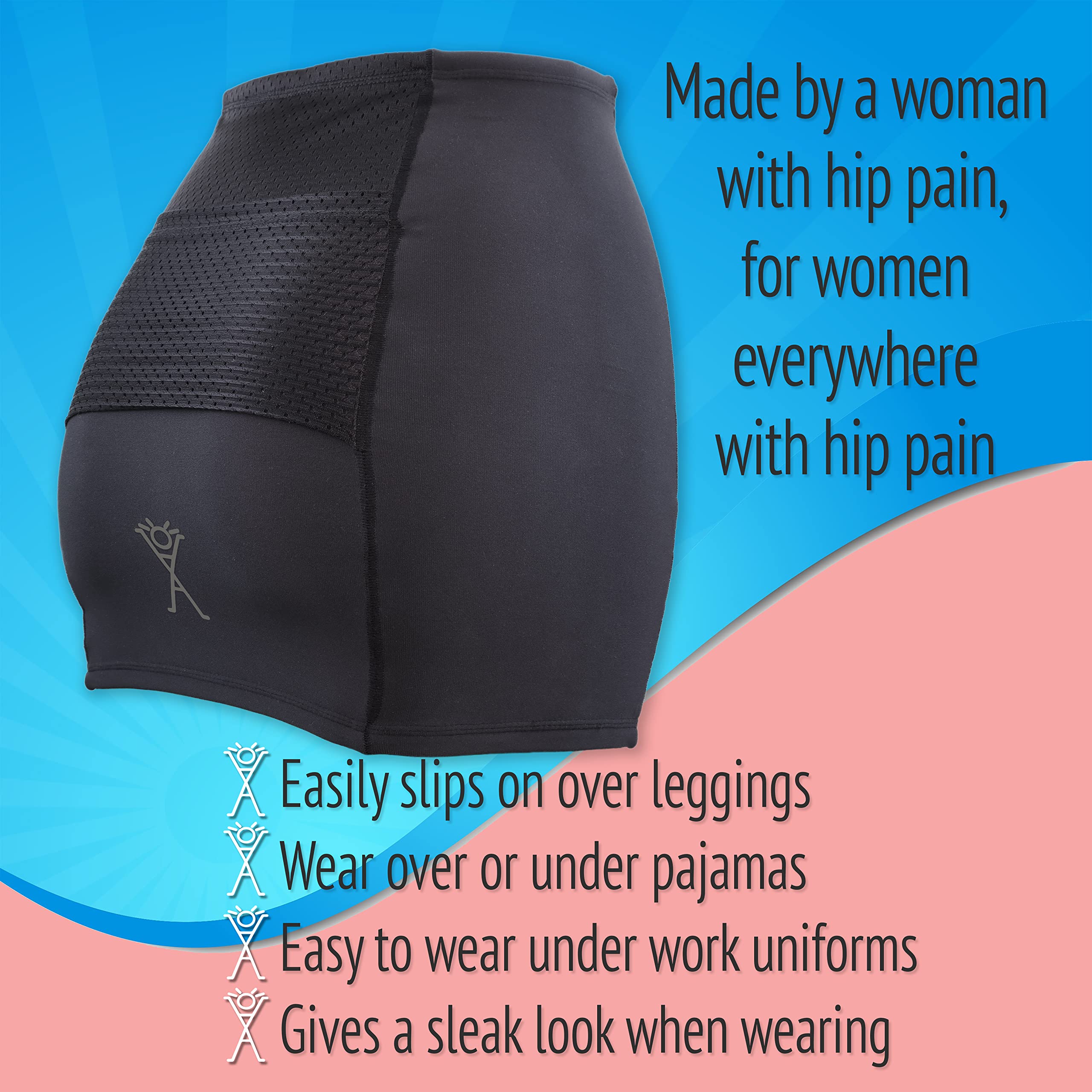 Alki Active Hip Pain Relief Compression Band for Women - Hip Support, Hip Flexor Support, Pain in Hip Area, Hip Joint Pain, Compression Wrap with Pocket (XX-Large)