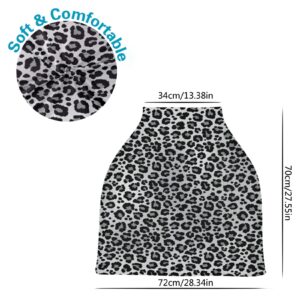 Nursing Cover Breastfeeding Scarf Snow Leopard Print Gray - Baby Car Seat Covers, Infant Stroller Cover, Carseat Canopy(913g)