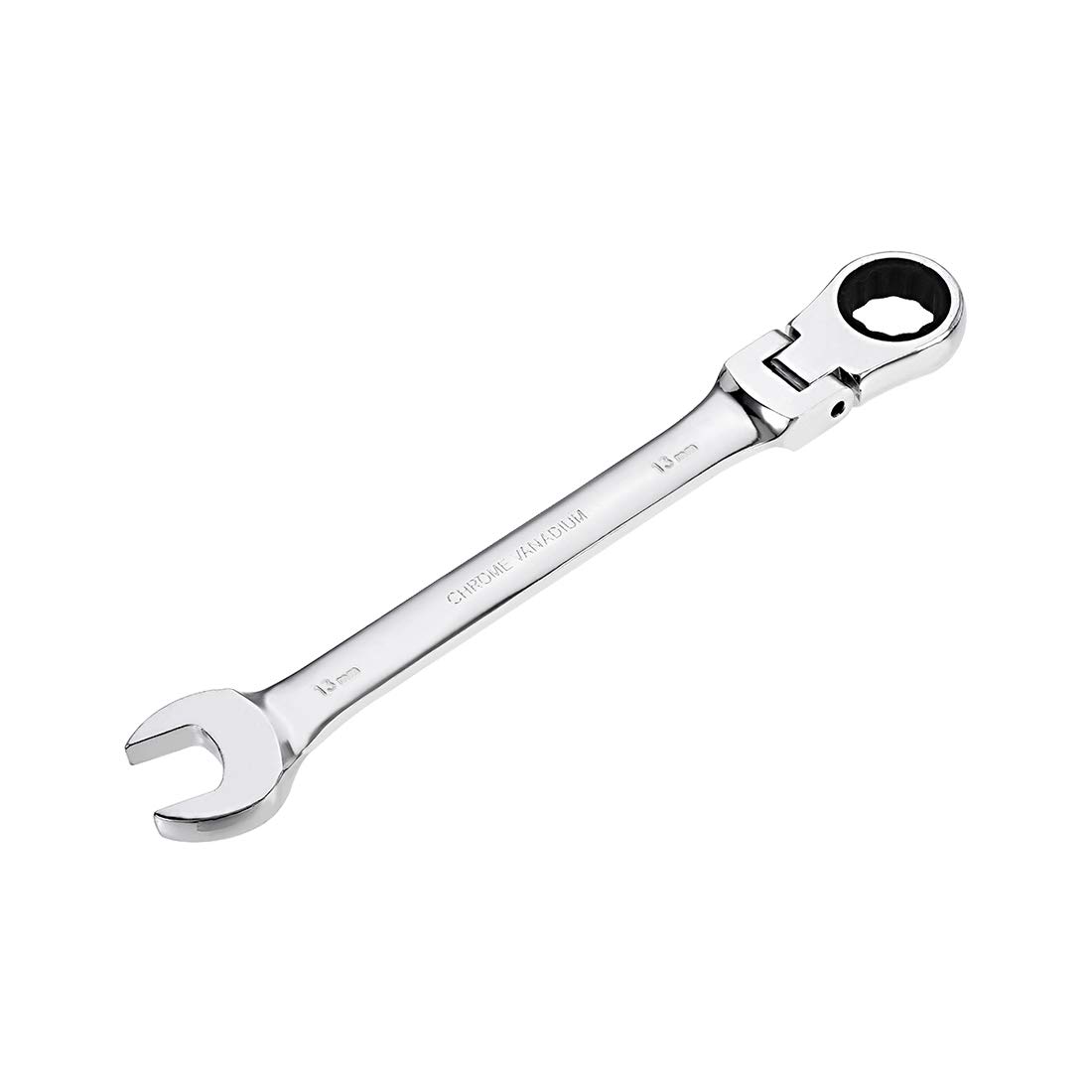 uxcell 13mm Flex-Head Ratcheting Combination Wrench Metric 72 Teeth 12 Point Ratchet Box Ended Spanner Tools, Cr-V