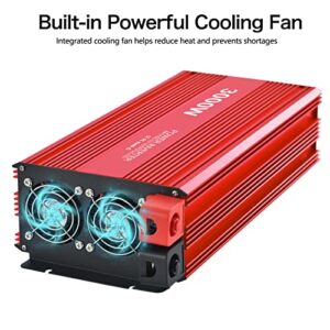 3000W Power Inverter 3000 watt Modified Sine Wave Inverter with 3 AC Outlets and 2.4A USB Port Converter DC 12V in to AC 110V Out for Car RV Truck(Red)