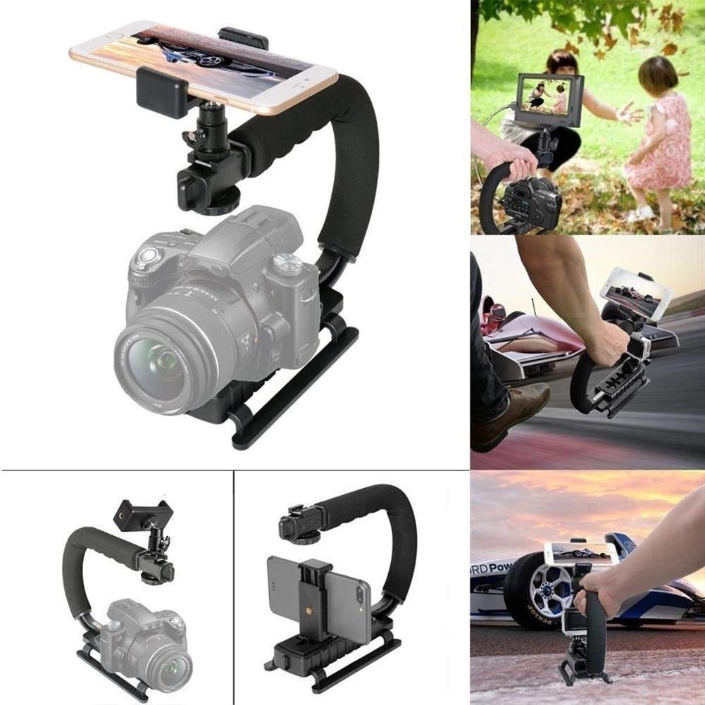 XIANYUNDIAN Metal Triple Hot-Shoe Mounts Handheld Phone Stabilizer Video Action Handle Grip for Canon Nikon Sony DSLR Camera/Camcorder Camera Mounts Clamps (Colour : C Grip)