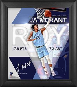 ja morant memphis grizzlies framed 15" x 17" 2020 kia nba rookie of the year sublimated plaque - nba team plaques and collages