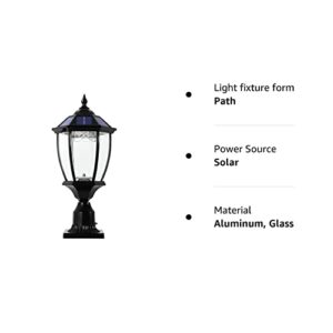 GYDZ Solar Post Lights Outdoor Solar Lamp Post Light for Gate Porch/Stone Pillar, Waterproof Decorative Solar Pillar Light Warm&Cool White, Oil-Rubbed Black Die Cast Aluminum Housing with Clear Glass