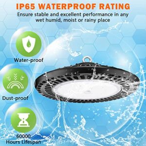 UFO LED High Bay Light 200W 30000lm 0-10V Dimmable UL Certified Driver 5000K IP65 Waterproof UL Approved 6' Cable with US Plug Alternative to 800W MH/HPS widely Used for Warehouse Workshop Factory