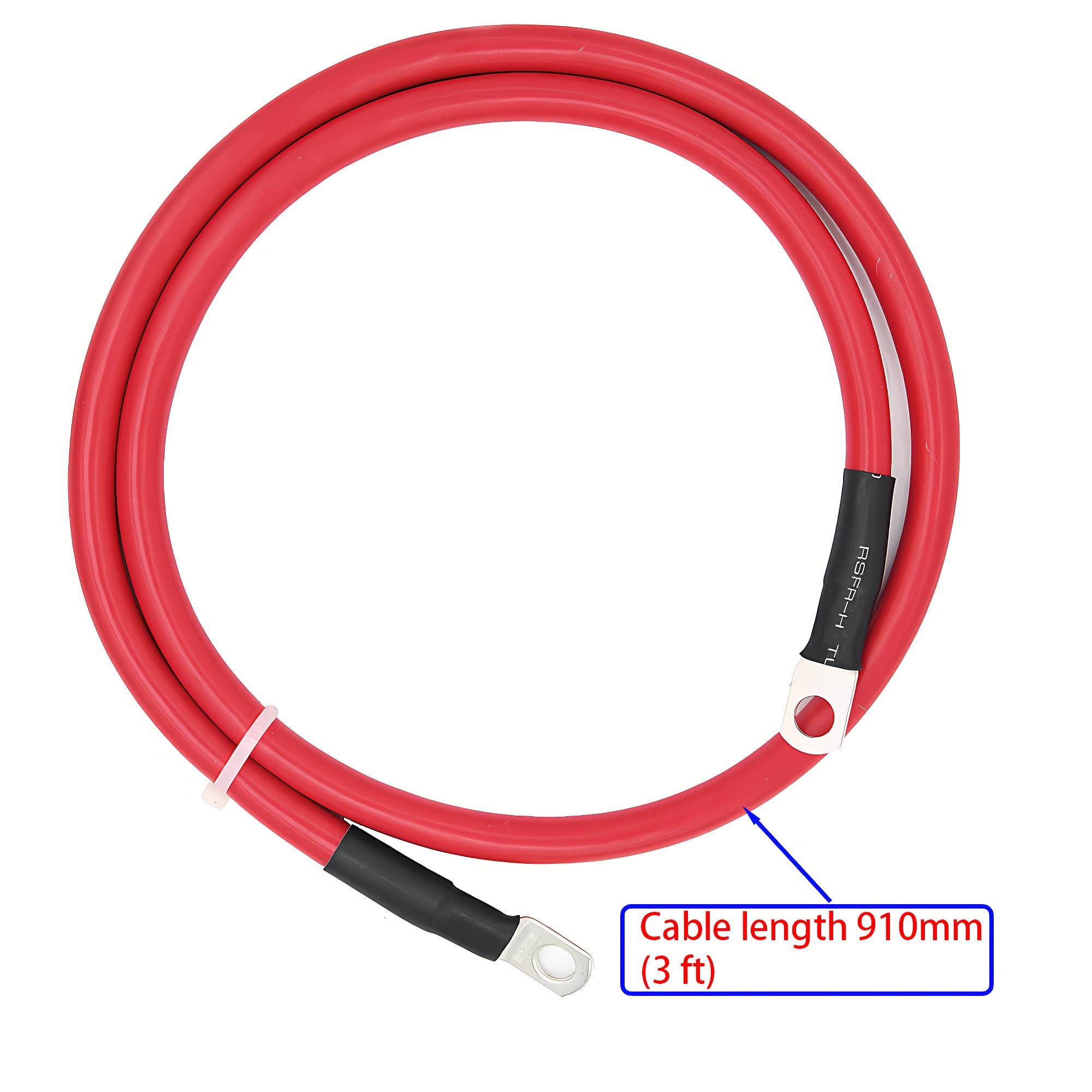 4 AWG Battery Cables, Gauge Power Inverter Cables with 5/16" Ring Terminals for Solar, RV, Auto, Marine Car, Boat （Length 3 ft