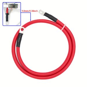 4 AWG Battery Cables, Gauge Power Inverter Cables with 5/16" Ring Terminals for Solar, RV, Auto, Marine Car, Boat （Length 3 ft