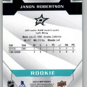 2020-21 UD MVP Hockey #249 Jason Robertson RC Rookie Dallas Stars Official Upper Deck Trading Card