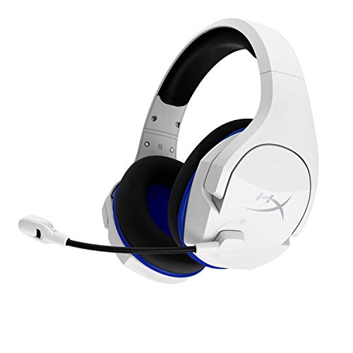 HyperX Cloud Stinger Core – Wireless Gaming Headset, for PS4, PS5, PC, Lightweight, Durable Steel Sliders, Noise-Cancelling Microphone - White (Renewed)