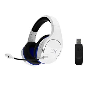 HyperX Cloud Stinger Core – Wireless Gaming Headset, for PS4, PS5, PC, Lightweight, Durable Steel Sliders, Noise-Cancelling Microphone - White (Renewed)