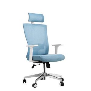 Ergonomic Office Chair Adjustable High Back Chair with Flexible Headrest & 140°Reclining Lumbar Support Mesh Computer Chair for Office Home (Blue)