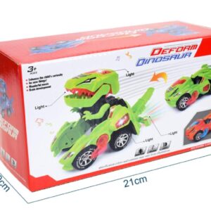 davidamy's gift Transforming Toy Dinosaur Cars, Dinosaur Car w/LED Light Sound, Aumatic Transformation Dinosaur Kids Toy (Blue)