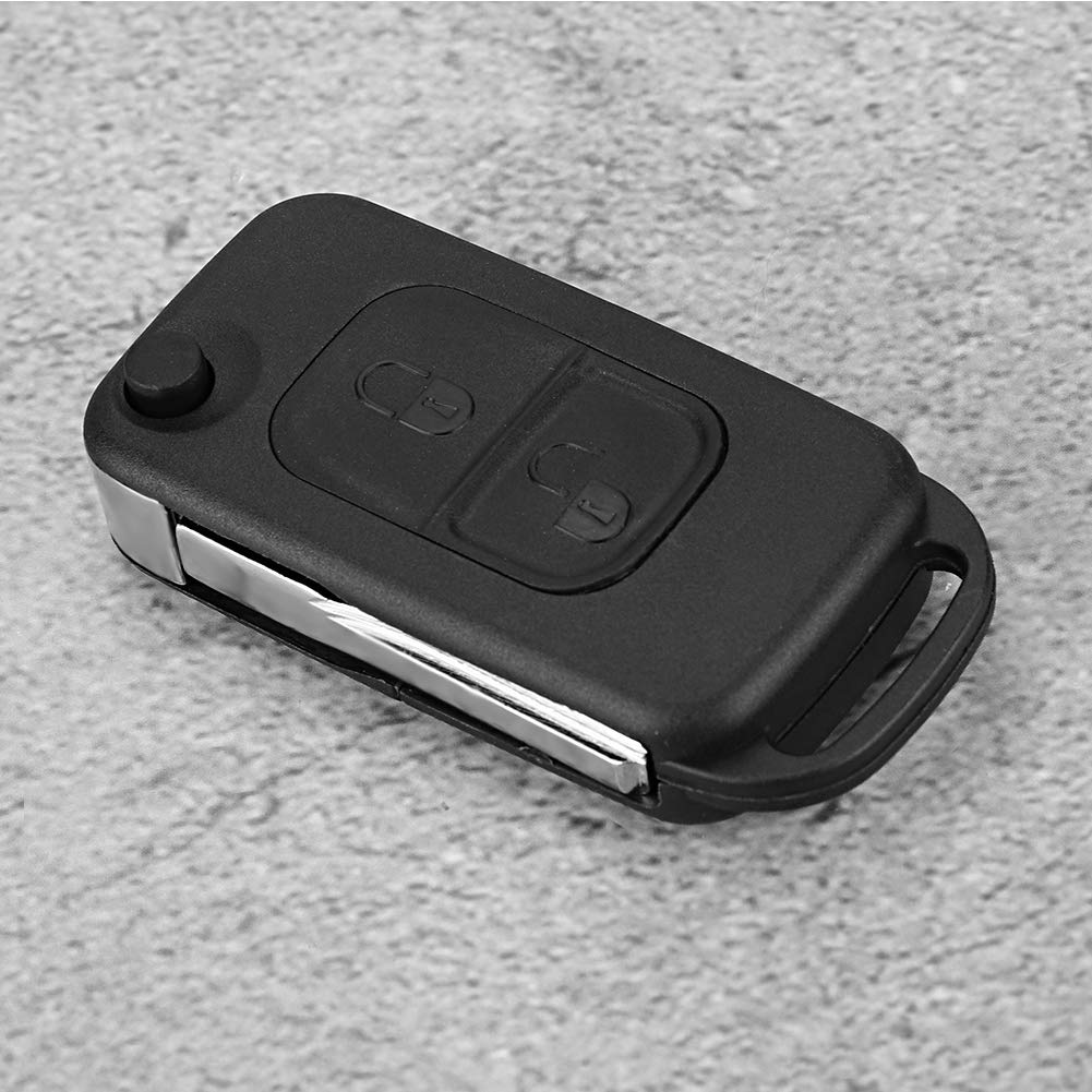 KIMISS Remote Key Shell, Flip 2 Button Remote Key Fob Case Shell Cover Fit For Mercedes Benz SLK Class E113 ACES W168