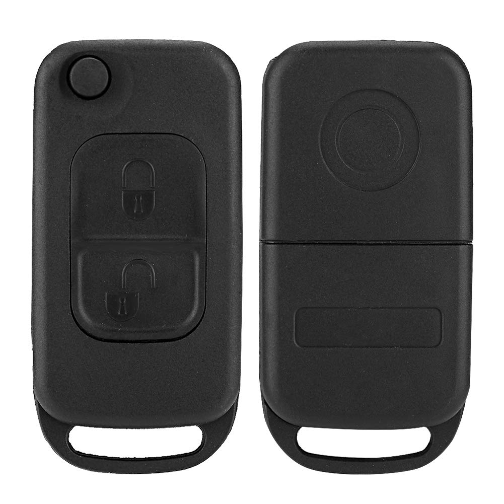 KIMISS Remote Key Shell, Flip 2 Button Remote Key Fob Case Shell Cover Fit For Mercedes Benz SLK Class E113 ACES W168