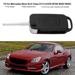 KIMISS Remote Key Shell, Flip 2 Button Remote Key Fob Case Shell Cover Fit For Mercedes Benz SLK Class E113 ACES W168