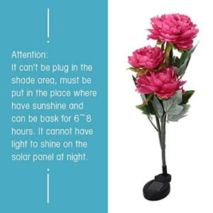 Outdoor Solar Garden Stake Lights Solar Power LED 3 Heads Simulation Peony Rose Flower Light for Home Garden Lawn Decor